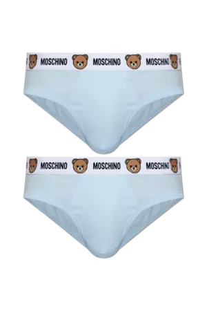 Moschino Two-pack Of Cotton Briefs - Blue