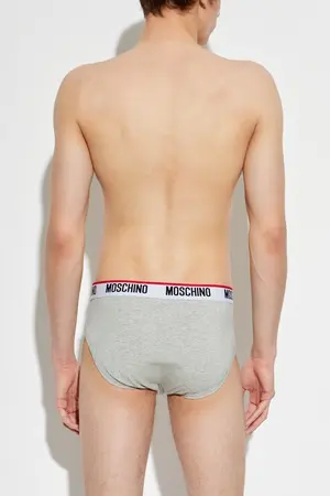 Moschino 3-pack Of Cotton Briefs - Grey