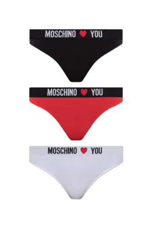 Moschino Three-pack Of Thongs - Black