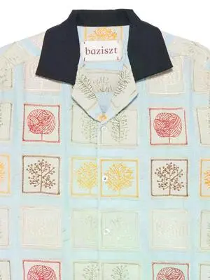 BAZISZT Embroidered Patchwork Shirt