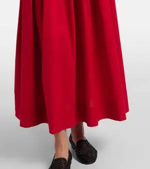 DÔEN Clover Shirred Cotton Poplin Maxi Dress