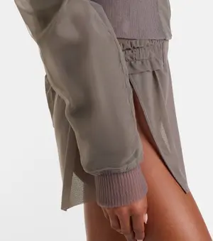 Rick Owens Dracucollar Tulle And Organza Bomber Jacket - Grey