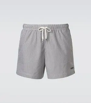 Zegna Seersucker Swim Trunks - Blue