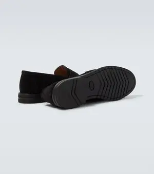 Thom Sweeney Suede Penny Loafers