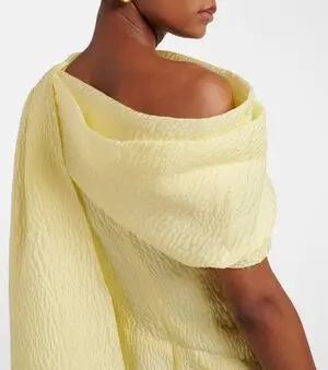 ROKSANDA Maite Caped Cloque Midi Dress - Yellow