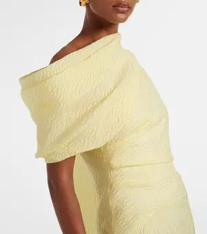 ROKSANDA Maite Caped Cloque Midi Dress - Yellow