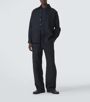 SAMAN AMEL Linen Straight Pants