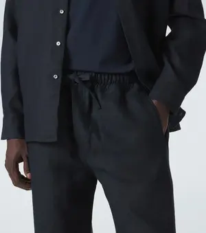 SAMAN AMEL Linen Straight Pants