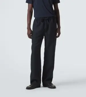 SAMAN AMEL Linen Straight Pants