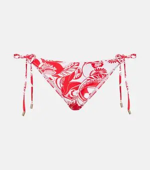 Melissa Odabash Adelaide Floral Bikini Bottom - Red