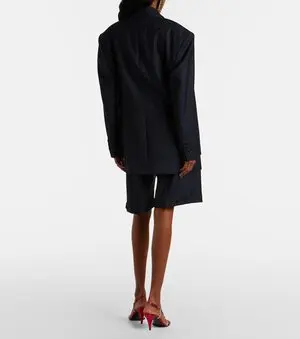 Versace Pinstriped Virgin Wool Bermuda Shorts