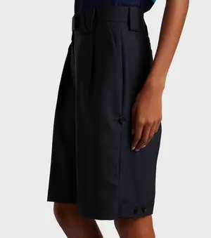 Versace Pinstriped Virgin Wool Bermuda Shorts