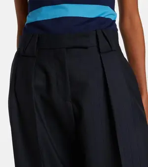 Versace Pinstriped Virgin Wool Bermuda Shorts