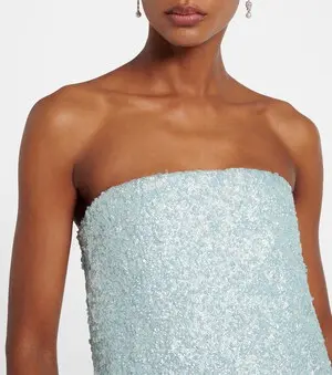 LA FUORI Embellished Silk Bustier Gown