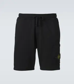 Stone Island Compass Cotton Shorts - Black