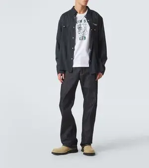 Visvim Jumbo Printed Cotton Jersey T-shirt - White