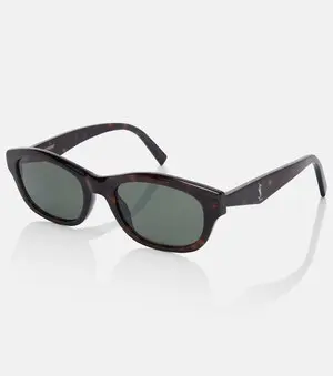 Saint Laurent Monogram Rectangle Sunglasses - Brown