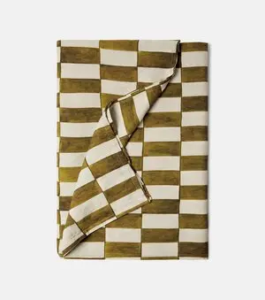 ONCE MILANO Checked Linen Tablecloth - Green