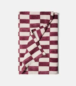 ONCE MILANO Once Milano Checked Linen Tablecloth Red