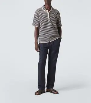 Sunspel Cotton-linen Straight Leg Pants