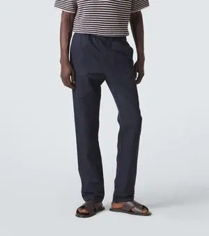 Sunspel Cotton-linen Straight Leg Pants