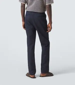 Sunspel Cotton-linen Straight Leg Pants