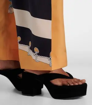 GIANVITO ROSSI Suede Platform Thong Sandals