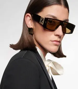 Fendi Ff Squared Rectangular Sunglasses
