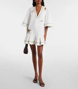 ALEMAIS Alémais Camelia Embroidered Minidress