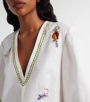 ALEMAIS Alémais Camelia Embroidered Minidress