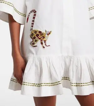 ALEMAIS Alémais Camelia Embroidered Minidress