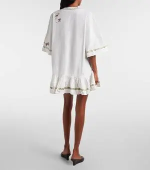 ALEMAIS Alémais Camelia Embroidered Minidress