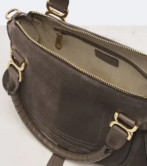 Chloé Marcie Medium Suede Shoulder Bag - Grey