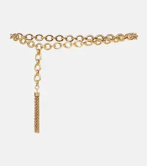 Chloé Chain Belt With Pompoms - Gold