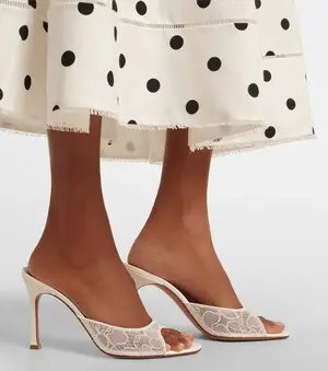 Amina Muaddi Alexa Polka-dot Mules