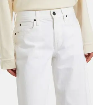 SLVRLAKE Jamie Cropped Barrel-leg Jeans In Panna