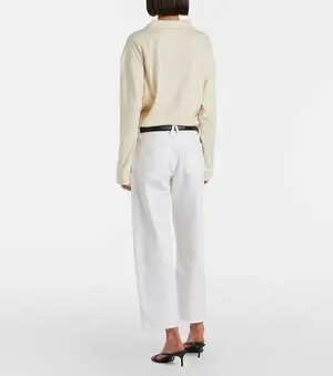 SLVRLAKE Jamie Cropped Barrel-leg Jeans In Panna