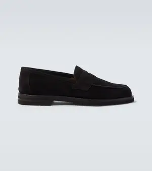 Thom Sweeney Suede Penny Loafers