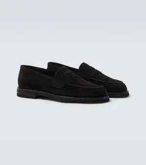 Thom Sweeney Suede Penny Loafers