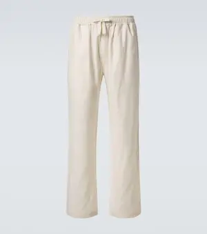 SAMAN AMEL Silk Straight Pants - White