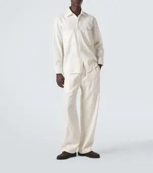 SAMAN AMEL Silk Straight Pants