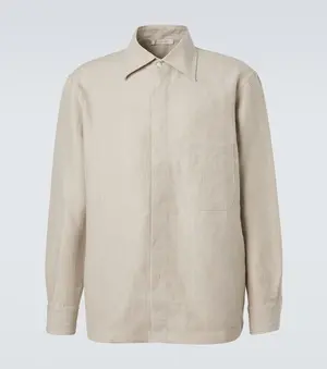 SAMAN AMEL Linen Overshirt - Beige