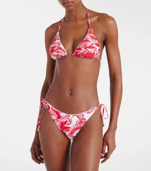Melissa Odabash Adelaide Floral Bikini Top - Red
