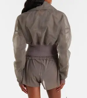 Rick Owens Dracucollar Tulle And Organza Bomber Jacket - Grey