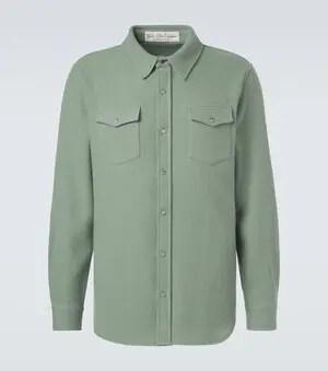 GOD'S TRUE CASHMERE Cashmere Shirt With Emeralds - Green
