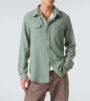 GOD'S TRUE CASHMERE Cashmere Shirt With Emeralds - Green