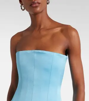 Alex Perry Crêpe Satin Bustier Gown