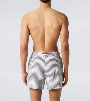 Zegna Striped Swim Trunks - Blue
