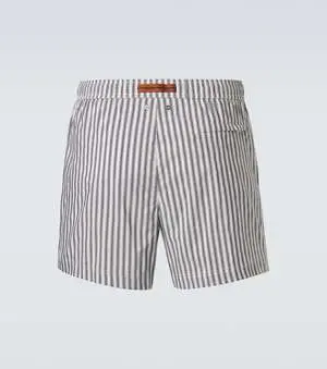 Zegna Striped Swim Trunks - Blue