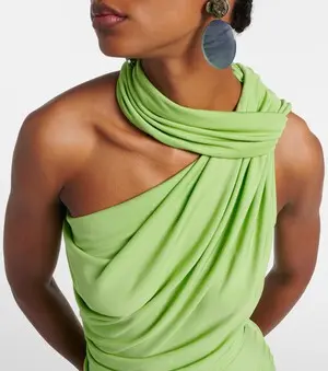 Christopher Esber Cutout Embellished Draped Maxi Dress - Green